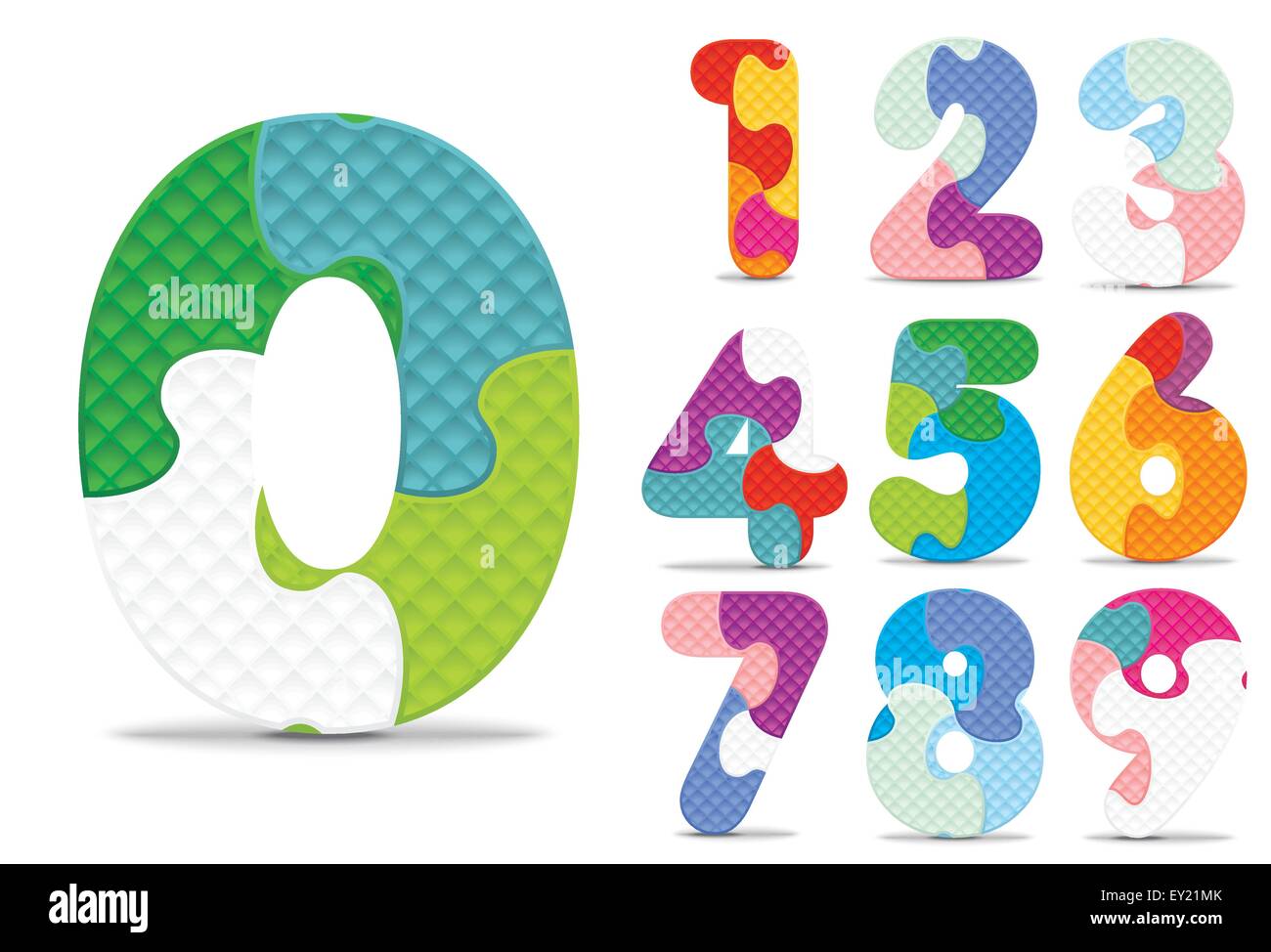 Nummern mit Alphabet Puzzle - Vektor-illustration Stock-Vektorgrafik ...