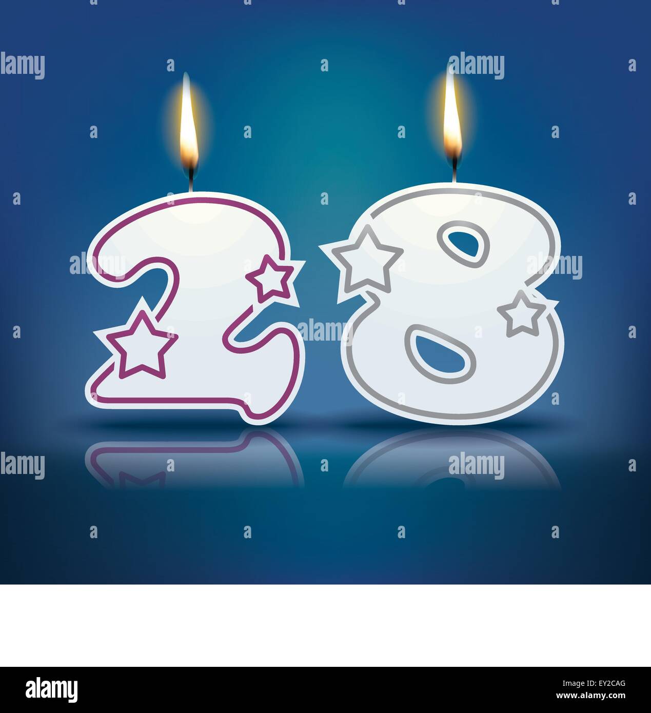 Geburtstag Kerze Nummer 28 mit Flamme - 10 Eps-Vektor-Illustration ...