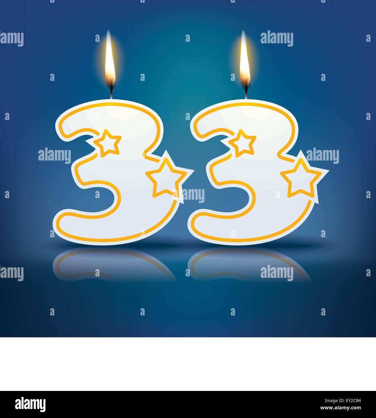 Geburtstag Kerze Nummer 33 mit Flamme - 10 Eps-Vektor-Illustration ...