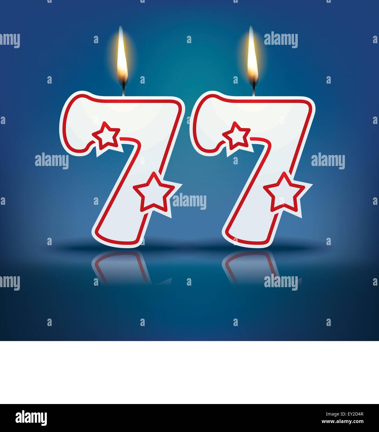 Geburtstag Kerze Nummer 77 mit Flamme - 10 Eps-Vektor-Illustration ...