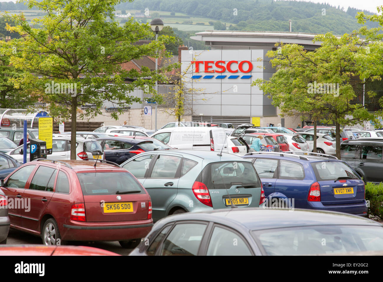 Tesco Supermarkt, Ludlow, Shropshire, England, UK Stockfotografie - Alamy