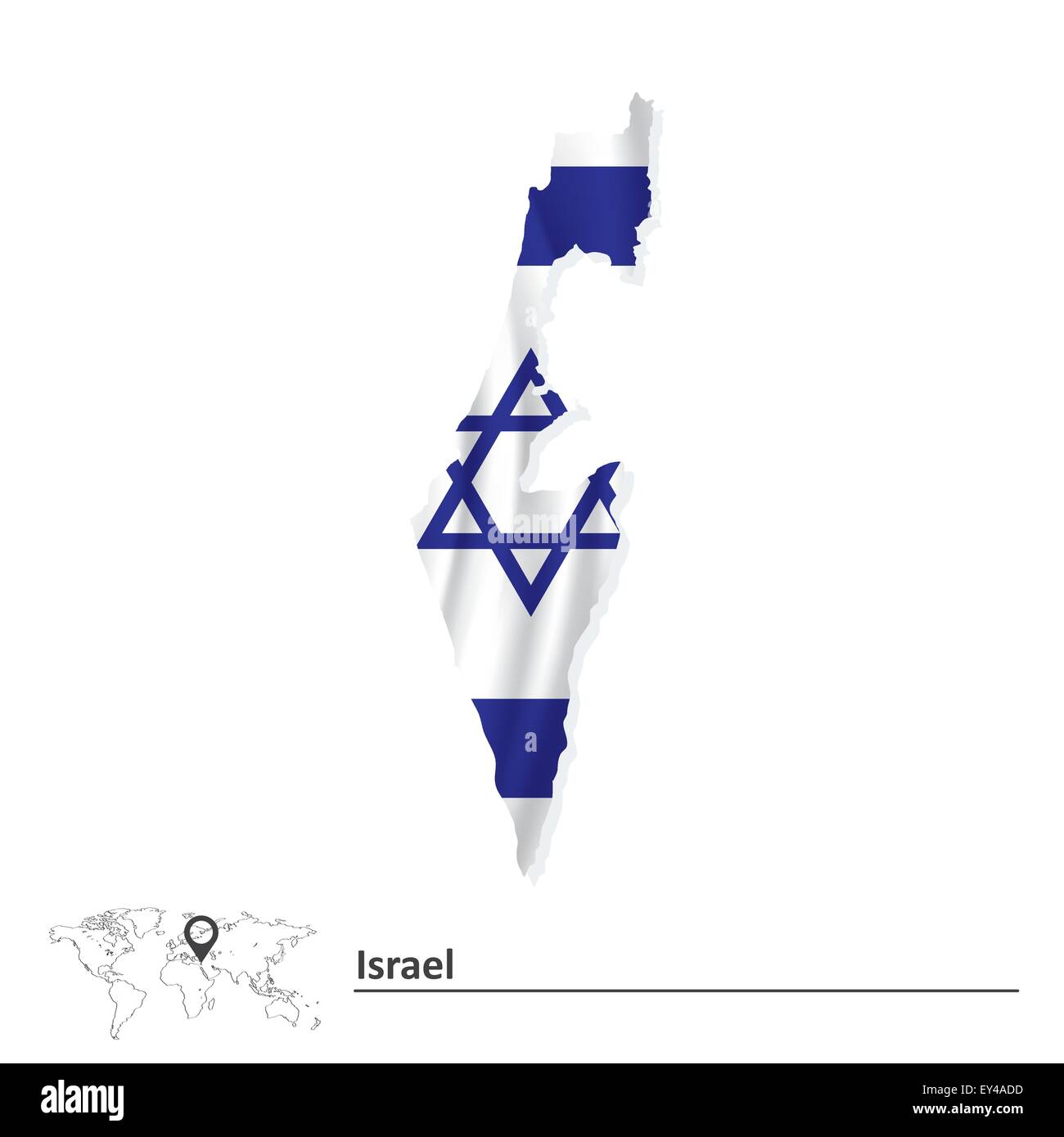 Karte von Israel mit Fahne - Vektor-illustration Stock-Vektorgrafik - Alamy