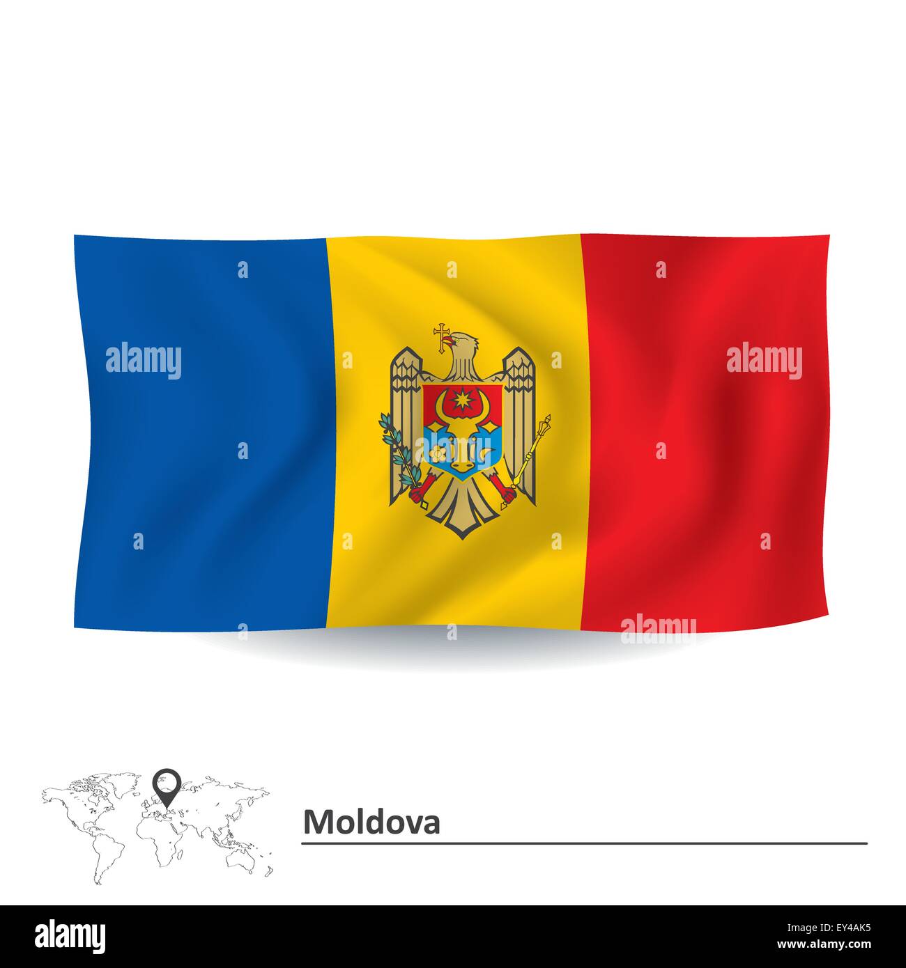 Flagge der Republik Moldau - Vektor-illustration Stock-Vektorgrafik - Alamy