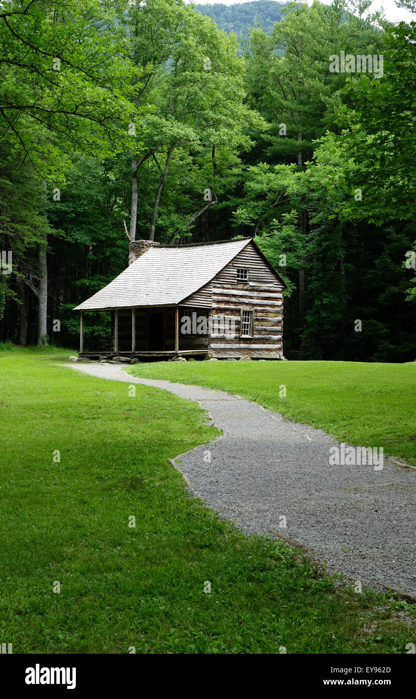 George Washington Carter Schilde 1910 Kabine auf die Cades Cove Loop ...