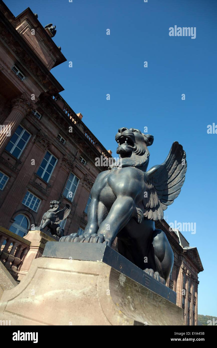 Saverne, Frankreich, Skulpturen von St.-Markus Löwen Rohan-Palast ...
