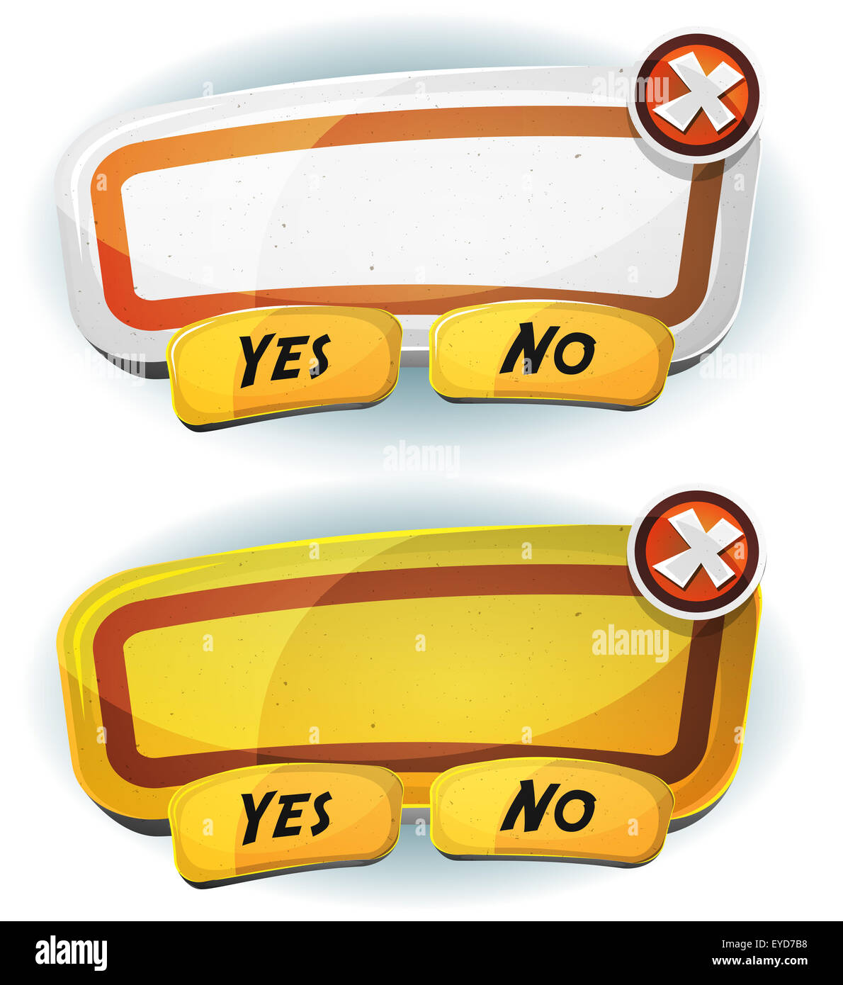 Abbildung einer Reihe von zwei Cartoon Straße Zeichen Informationen ...