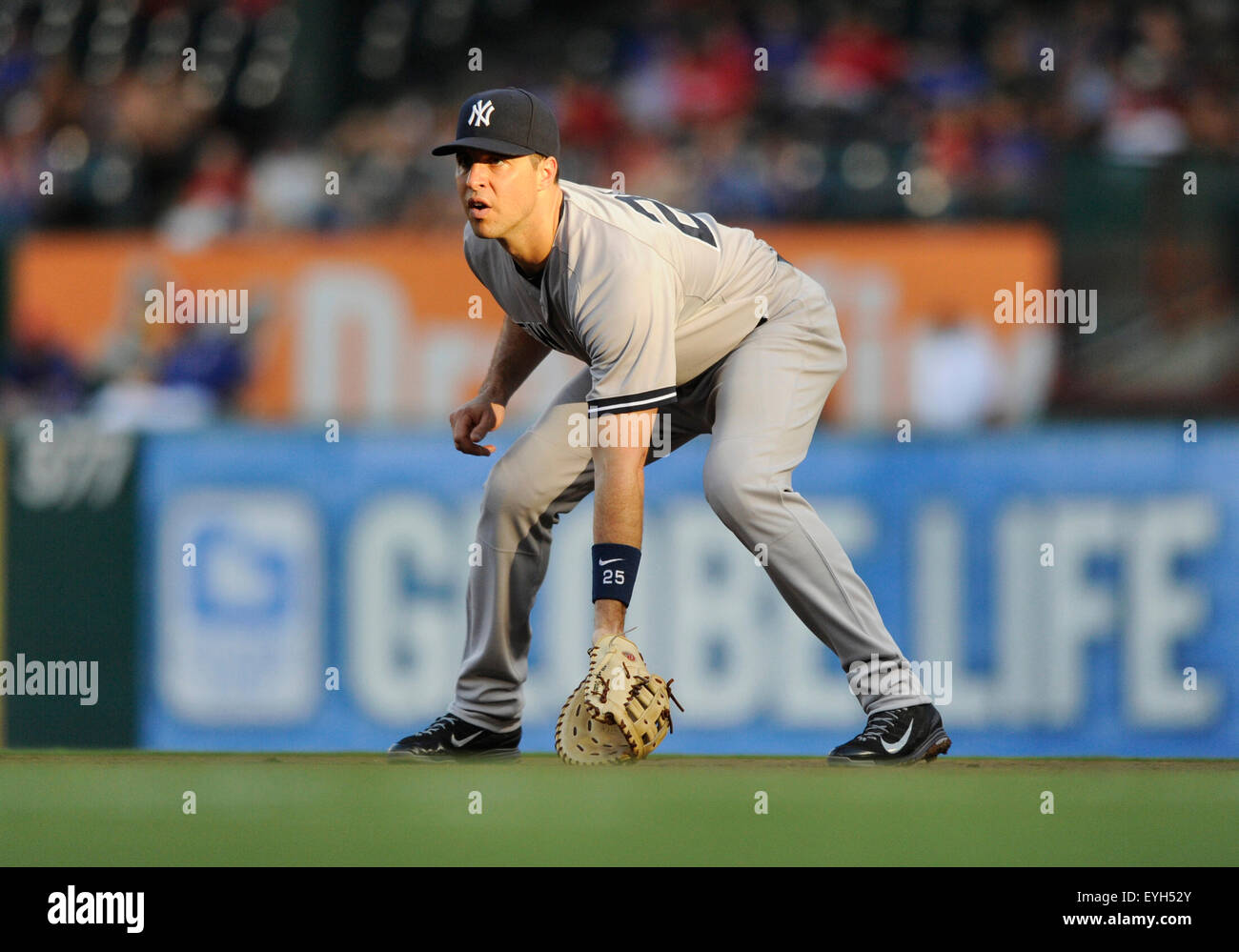 28. Juli 2015: New York Yankees First Baseman Mark Teixeira #25 bei ...