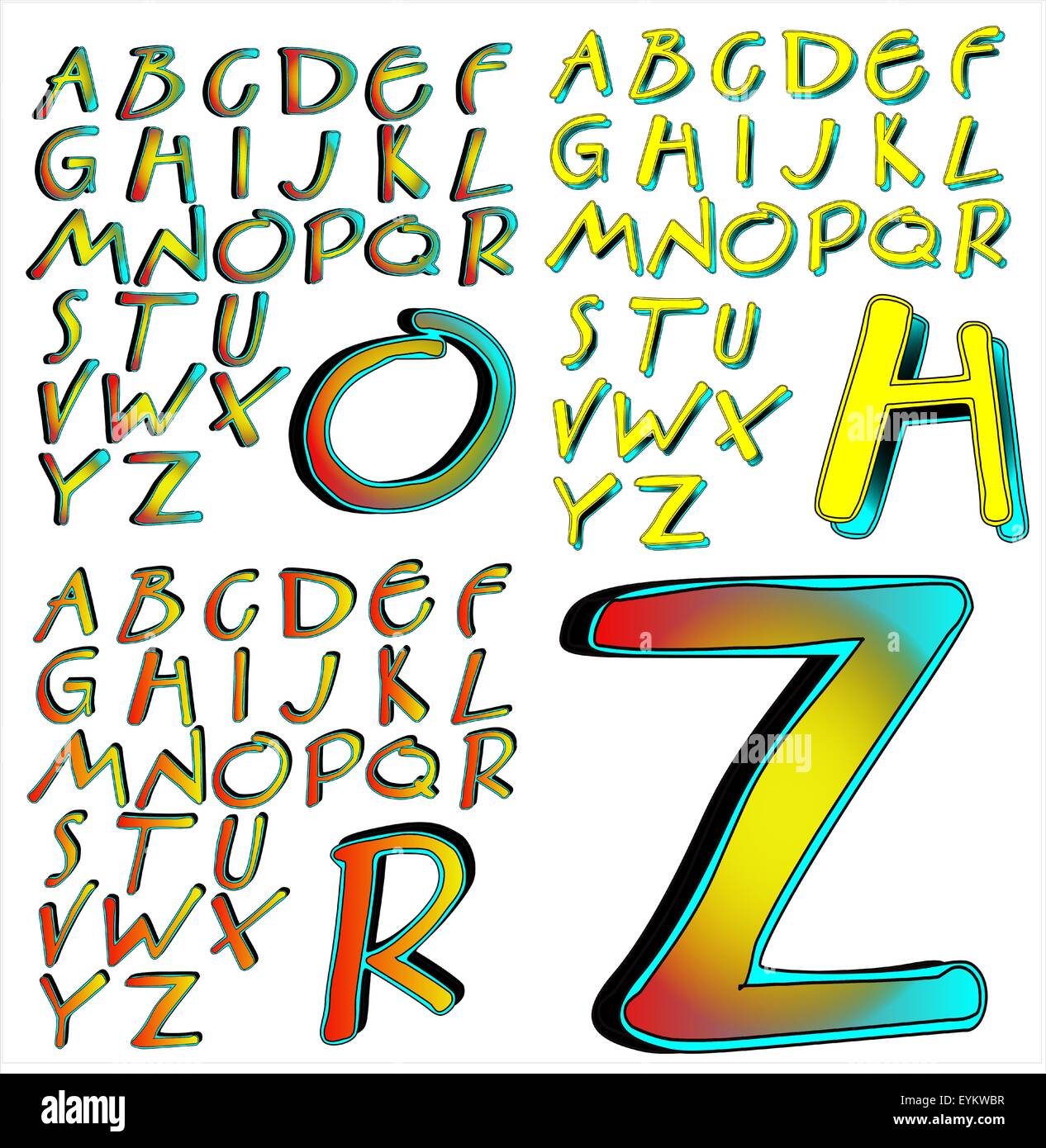 ABC Alphabet Buchstaben Design combo Stock-Vektorgrafik - Alamy