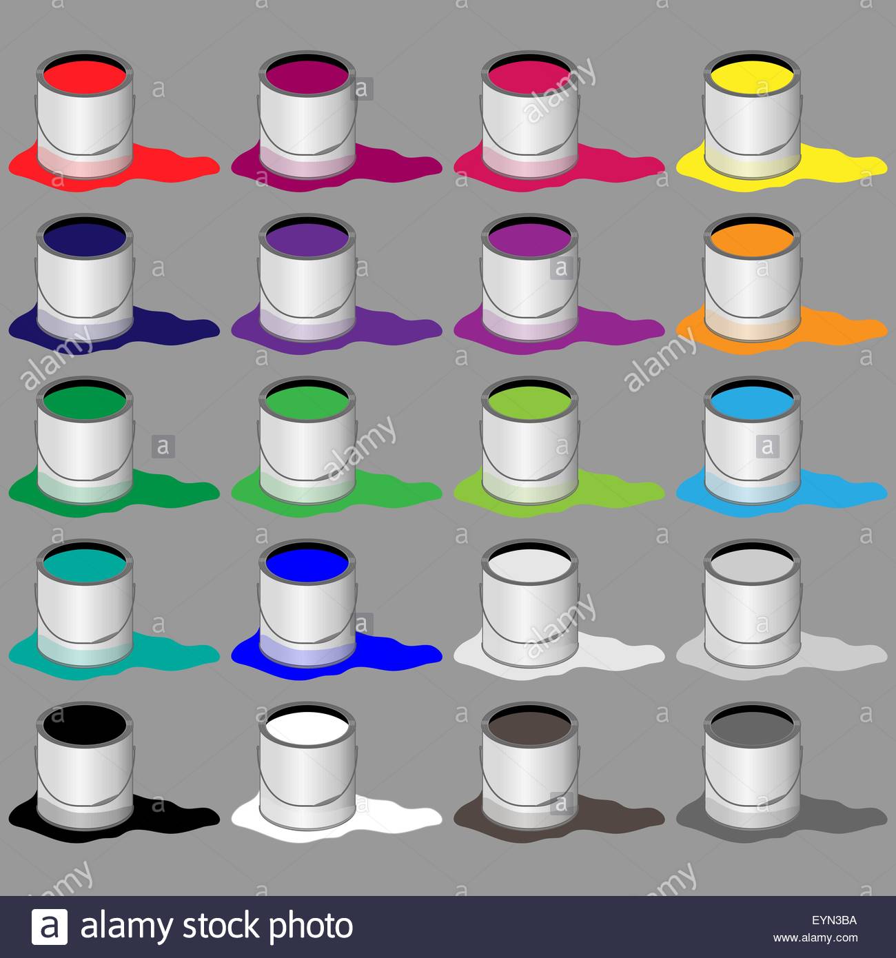 Buckets Paint Brush Vector Illustration Stockfotos & Buckets Paint ...