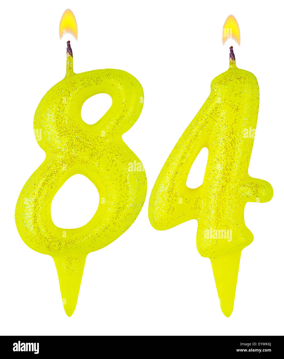 Birthday Candle Number 84 Flame Stockfotos und -bilder Kaufen - Alamy
