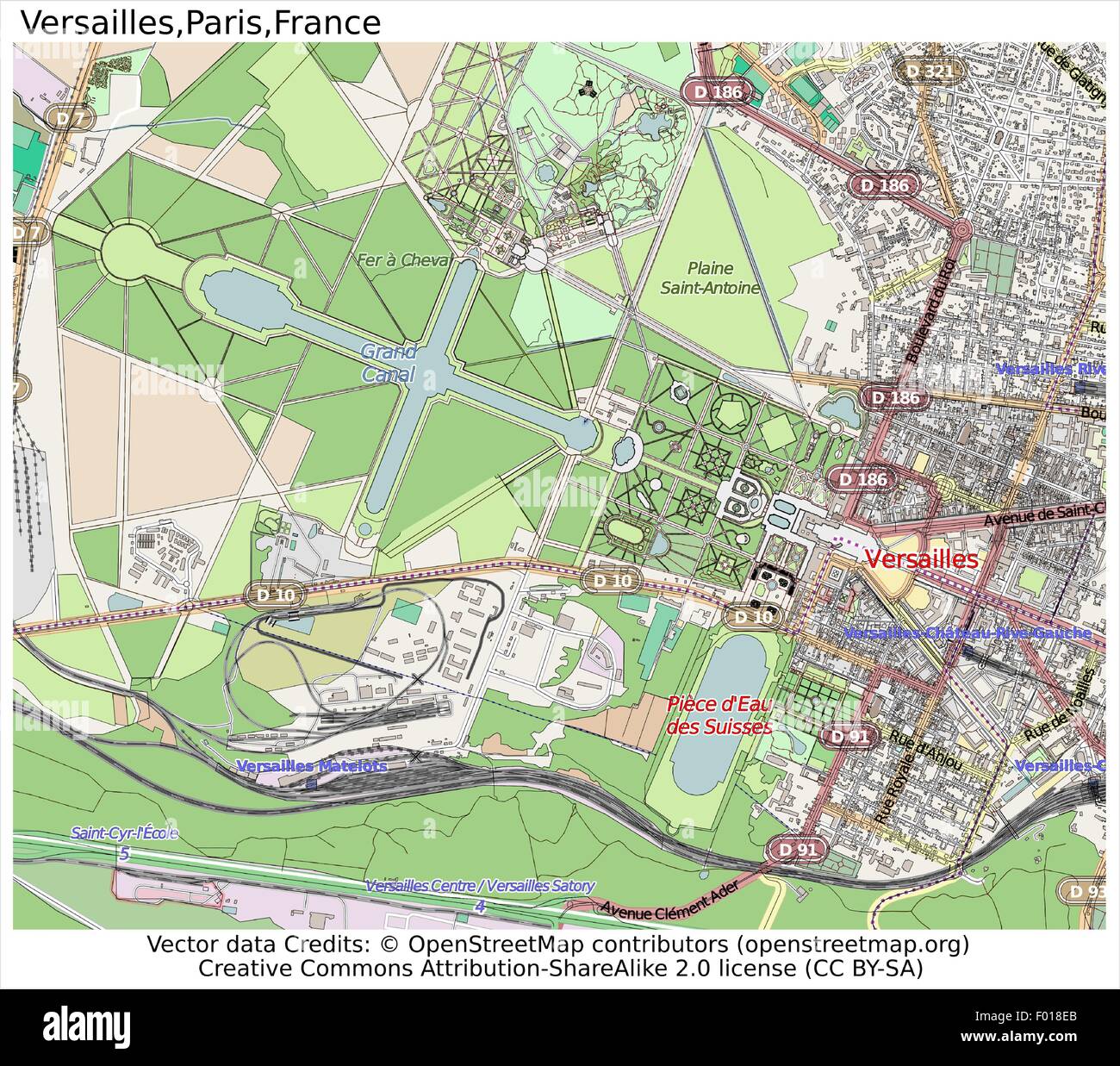 Versailles, France Map Stockfotos und -bilder Kaufen - Alamy
