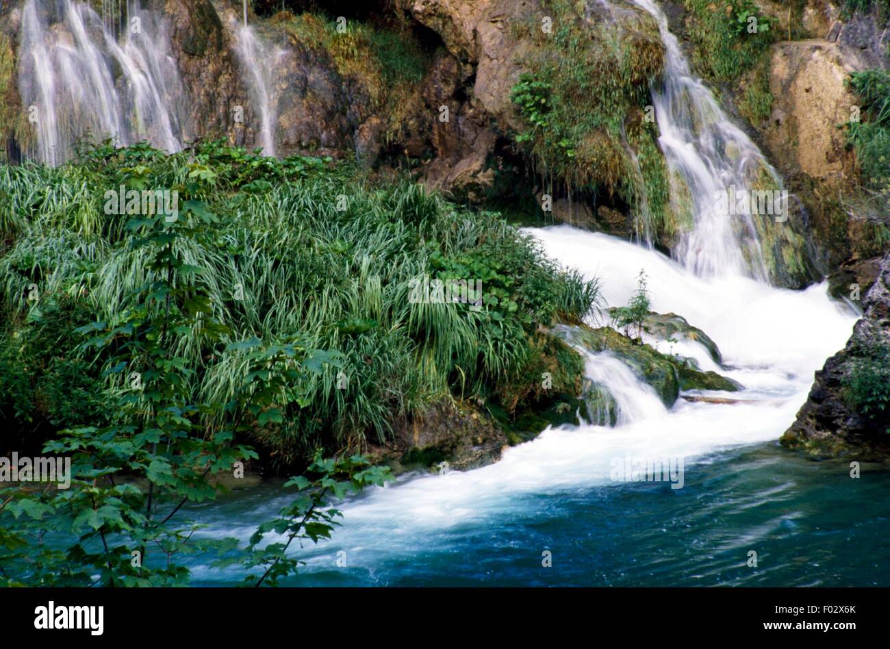 Wasserfall, Nationalpark Plitvicer Seen (Nacionalni Park Plitvicka Jezera, UNESCO-Weltkulturerbe ...