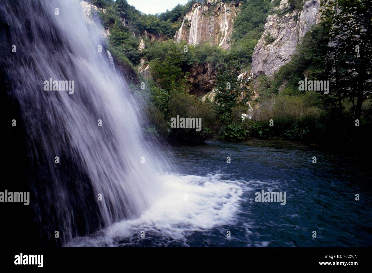 Wasserfall, Nationalpark Plitvicer Seen (Nacionalni Park Plitvicka Jezera, UNESCO-Weltkulturerbe ...