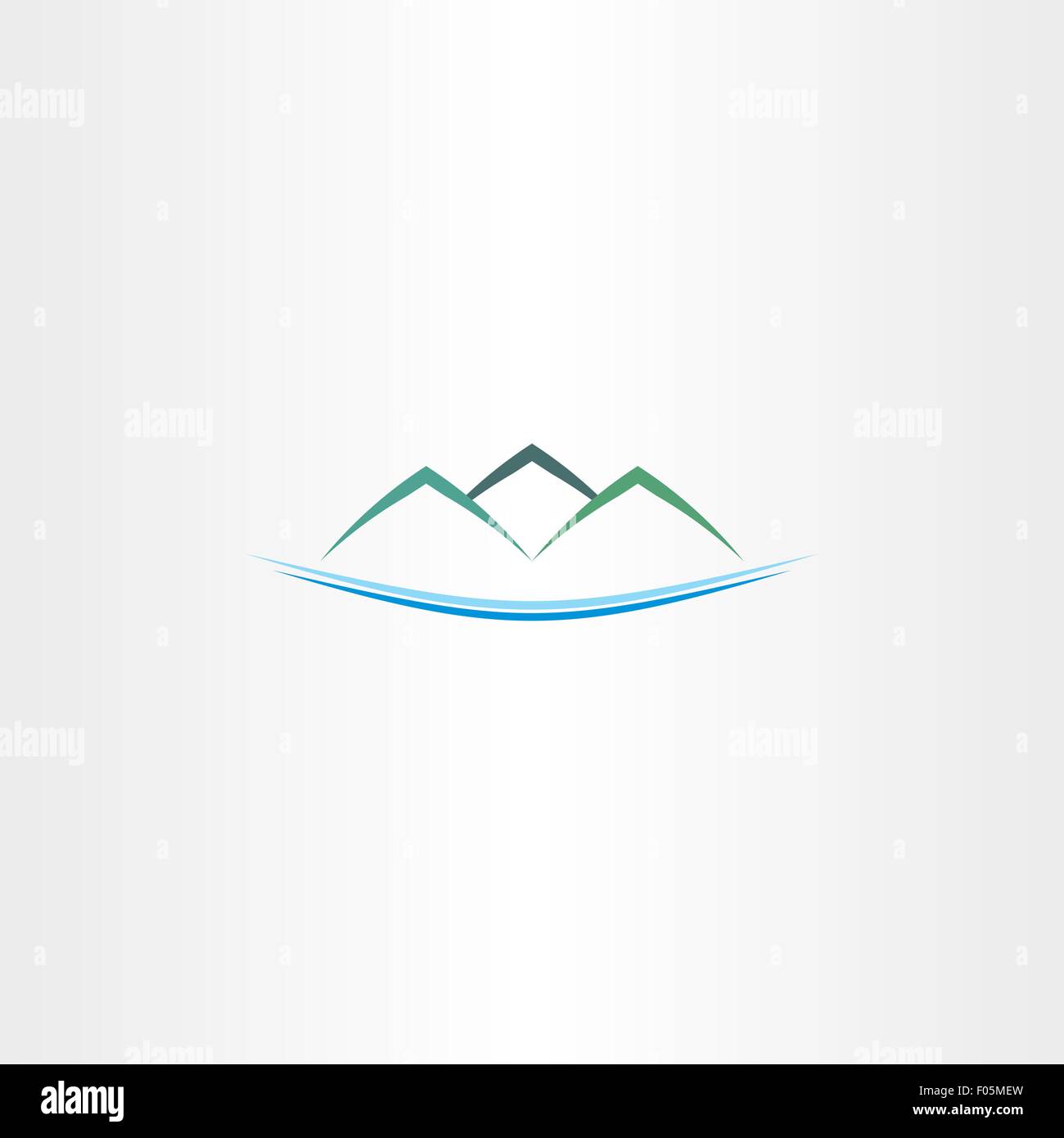 Meer und Berge Insel Logo Vektor Icon emblem Stock-Vektorgrafik - Alamy