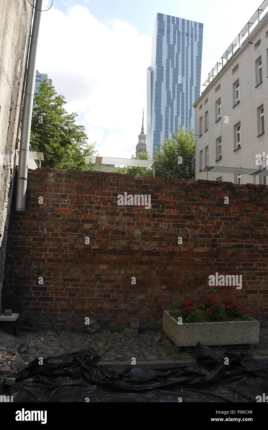 Buildings 2 tall red bricks blocks standing rising centre background ...