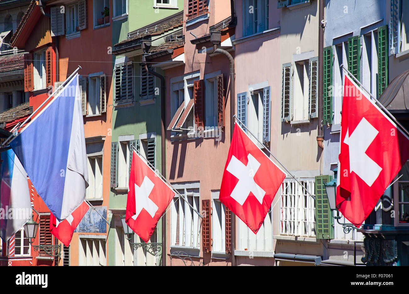 Schweizer Nationalfeiertag am 1. August in Zürich, Schweiz ...