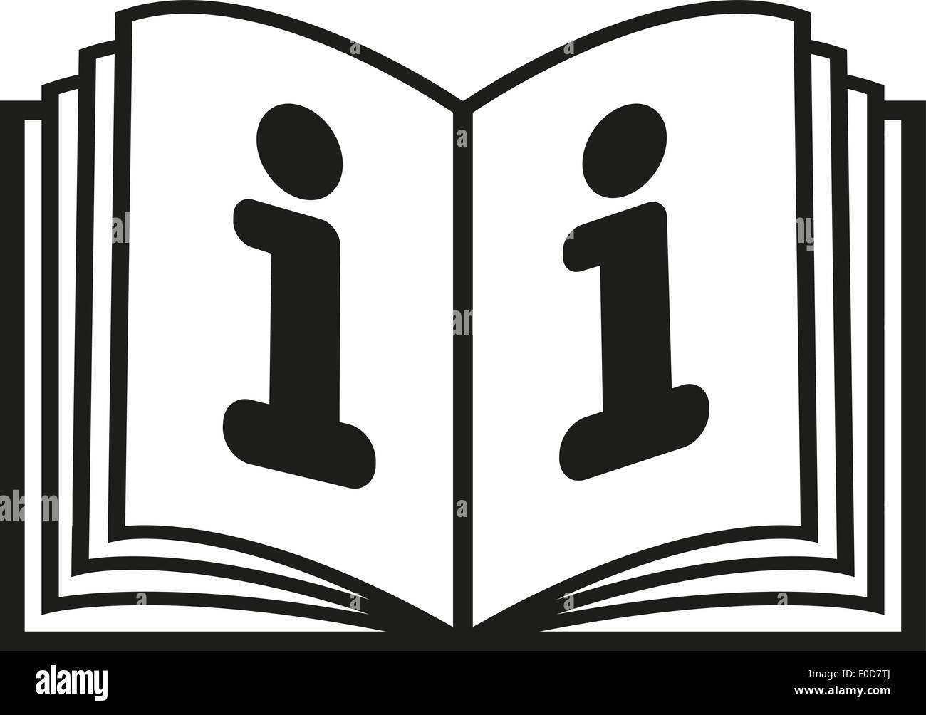 Das offene Buch-Icon. Handbuch und Tutorial, Anleitung, Lexikon-Symbol ...