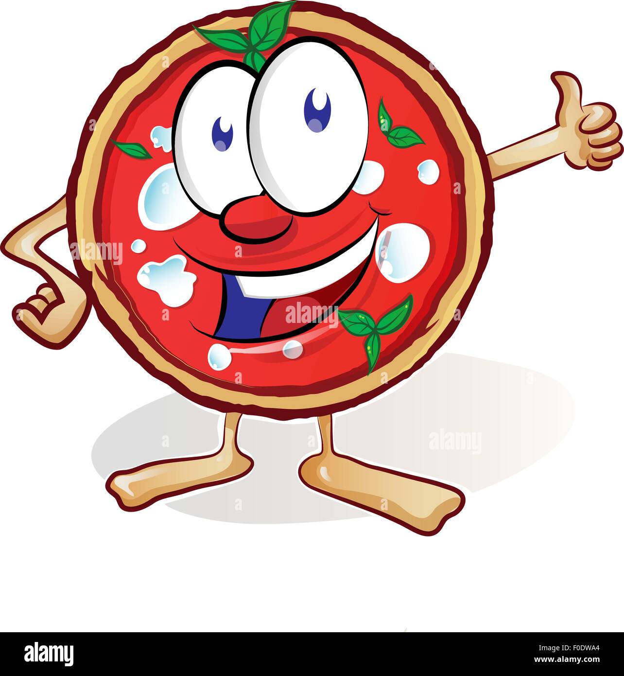 Lustige Comic-Pizza mit Daumen oben Stock-Vektorgrafik - Alamy