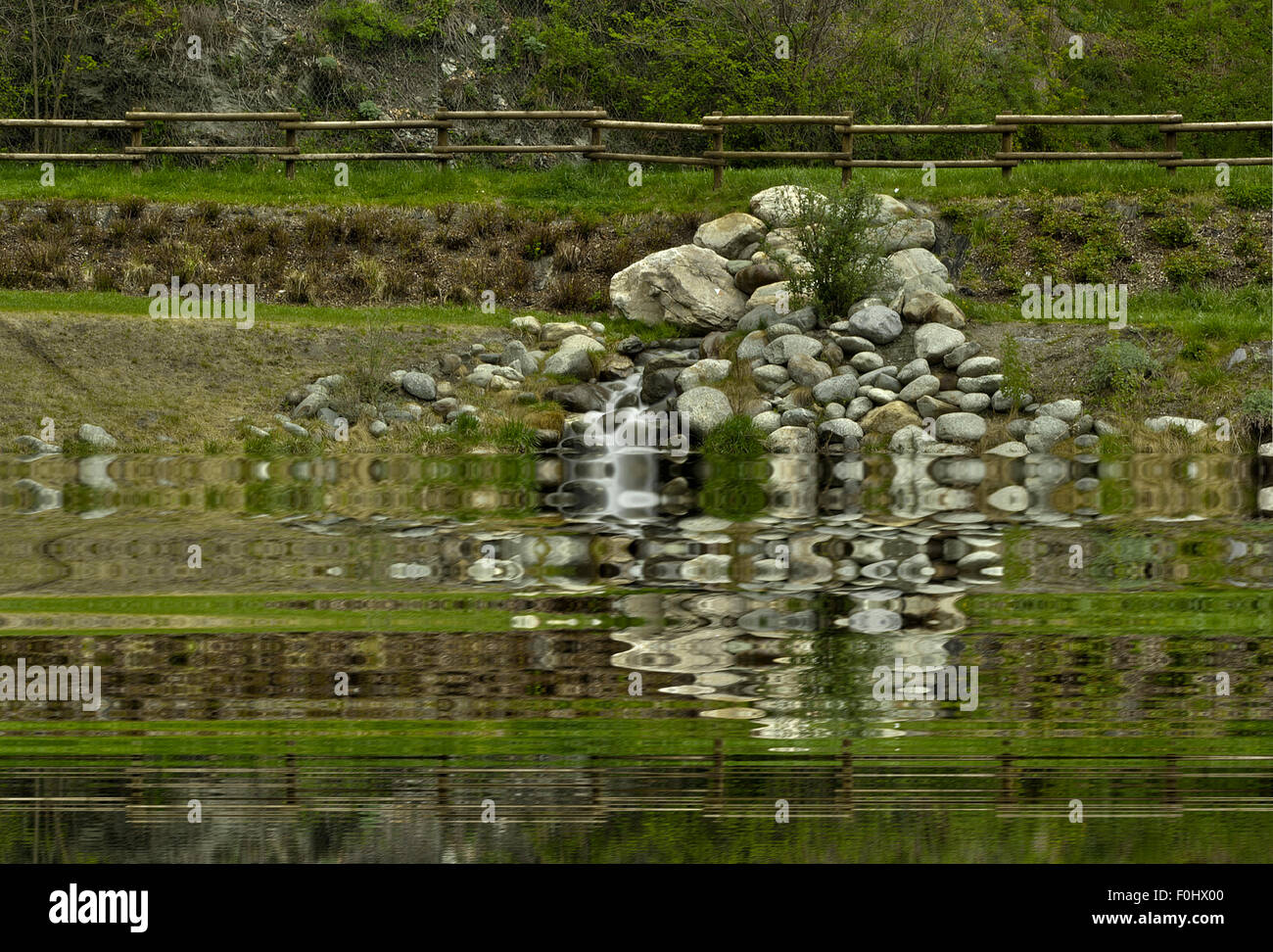 Alpen Berge Landschaft, Hdr, See, Wasserfall, Berg Wasserfall Berg mit ...