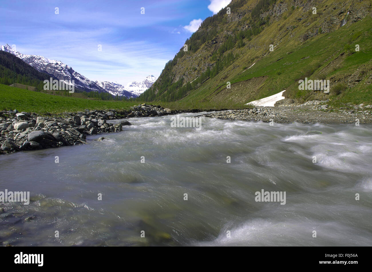 Alpen Berge Landschaft, Hdr, See, Wasserfall, Berg Wasserfall Berg mit ...