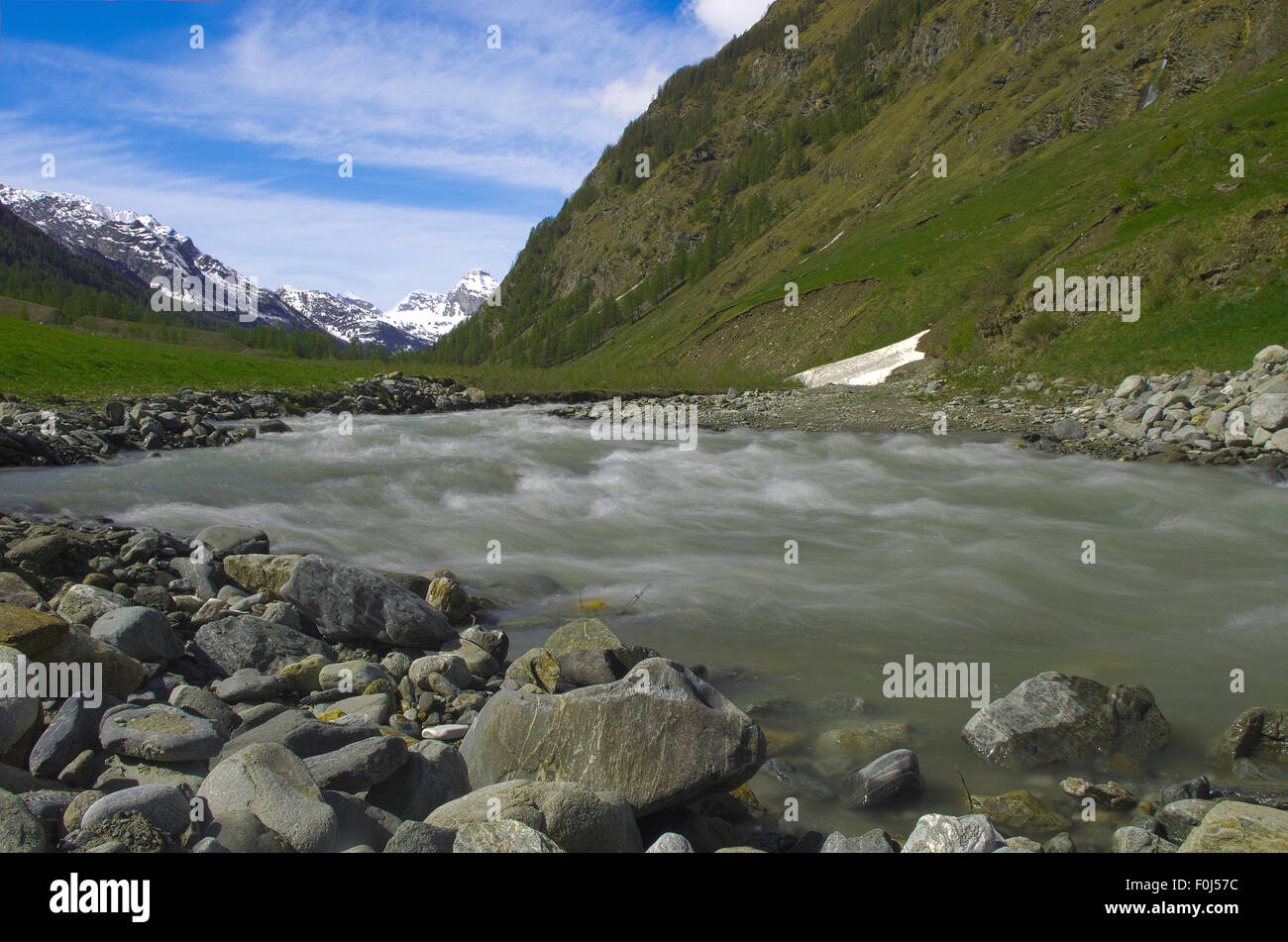 Alpen Berge Landschaft, Hdr, See, Wasserfall, Berg Wasserfall Berg mit ...