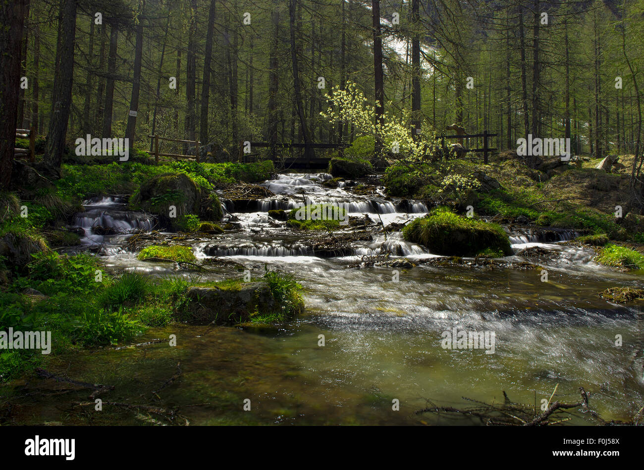 Alpen Berge Landschaft, Hdr, See, Wasserfall, Berg Wasserfall Berg mit ...