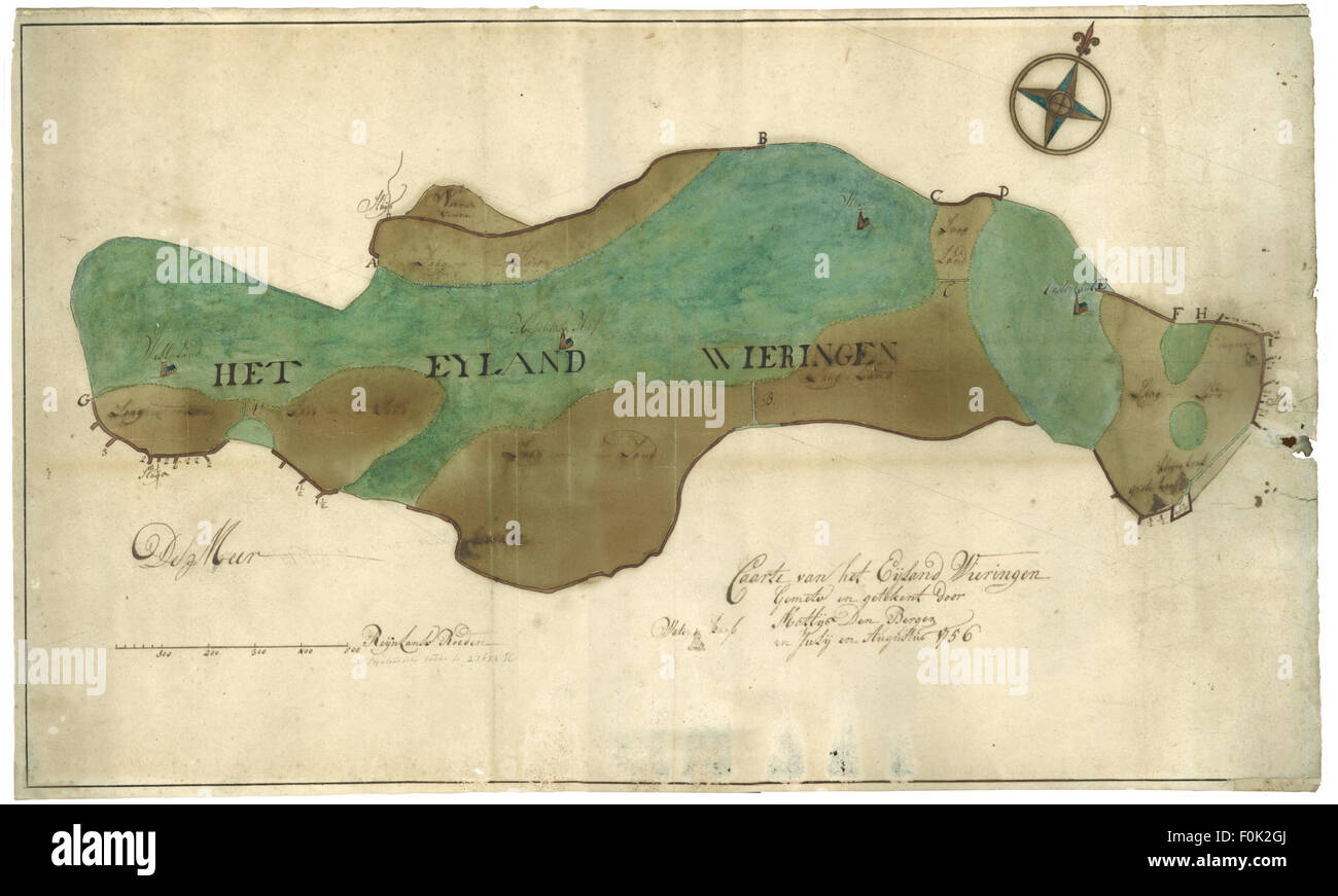 Dies ist eine Karte (Kaart) der Insel Wieringen, die einst in der ...