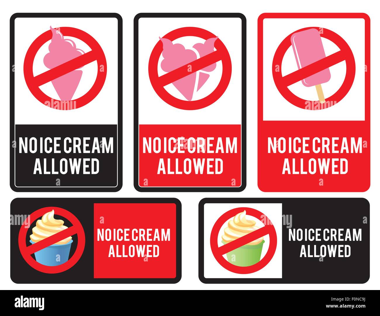 Logo-Design-Element. Kein Eis Zeichen Aufkleber Stock-Vektorgrafik - Alamy