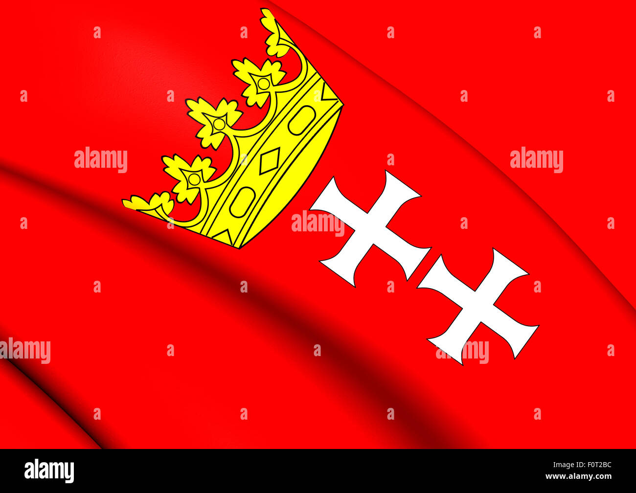 Flagge von Danzig, Polen. Hautnah Stockfotografie - Alamy