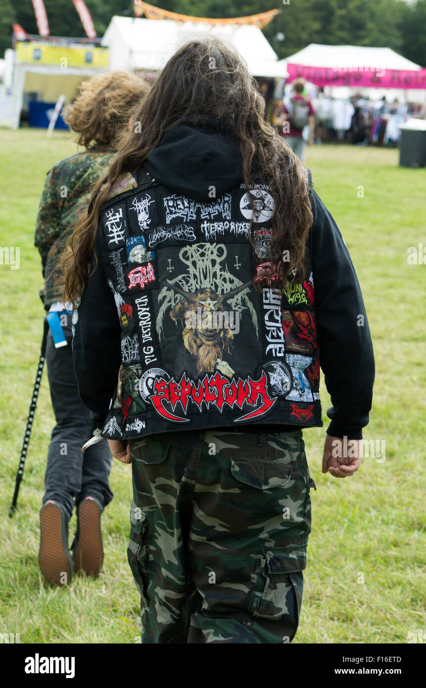 Leeds, UK. 28. August 2015. Heavy-Metal-Fan bei Leeds Festival Credit ...