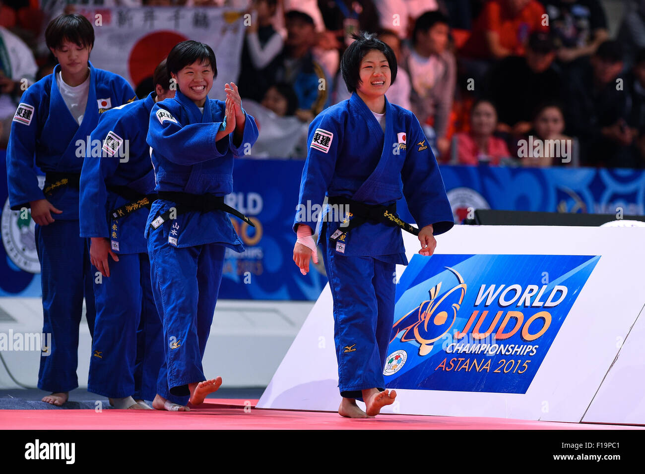 Astana, Kasachstan. 30. August 2015. (L-R) Anzu Yamamoto, Misato Nakamura (JPN) Judo: Judo ...