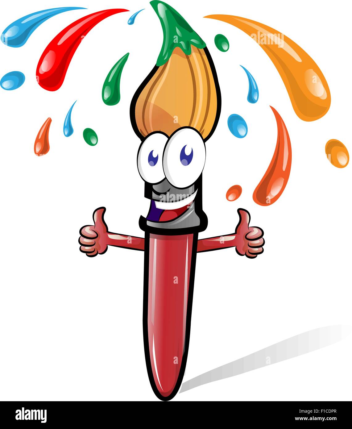 Pinsel-Cartoon isoliert auf weißem Hintergrund Stock-Vektorgrafik - Alamy
