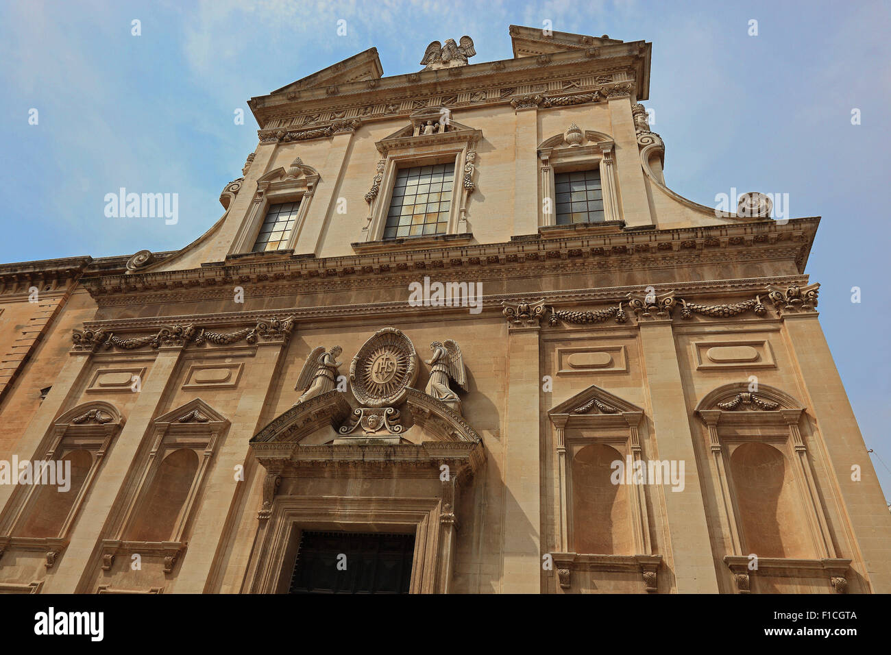 Kirche Chiesa del Gesu in Lecce, Apulien, Italien Stockfotografie - Alamy