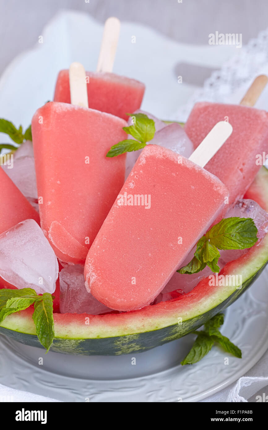 Elegantes Wassermelone Eis Am Stiel Fotos