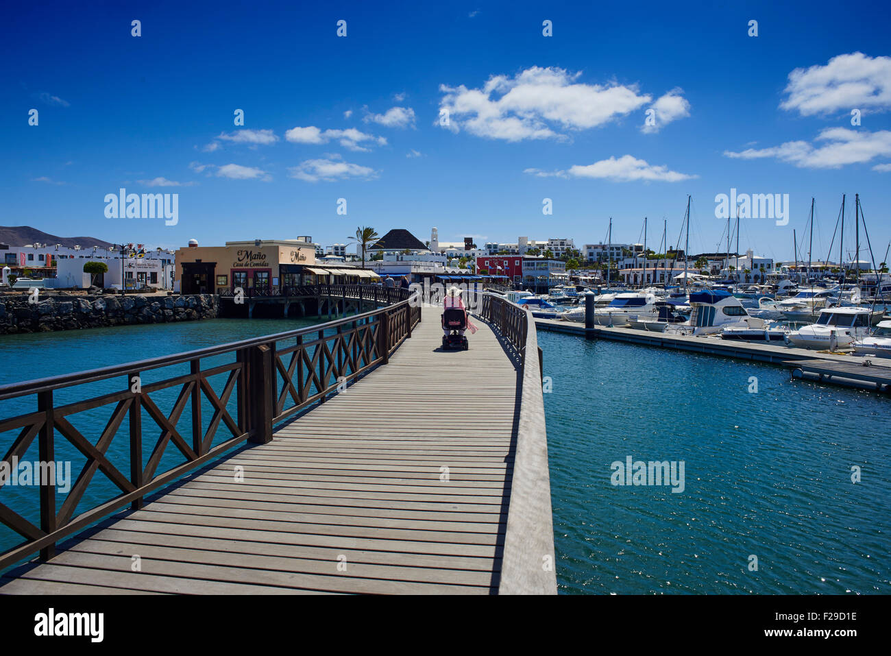 Marina-Promenade in der Marina Rubicon in Playa Blanca, Lanzarote ...