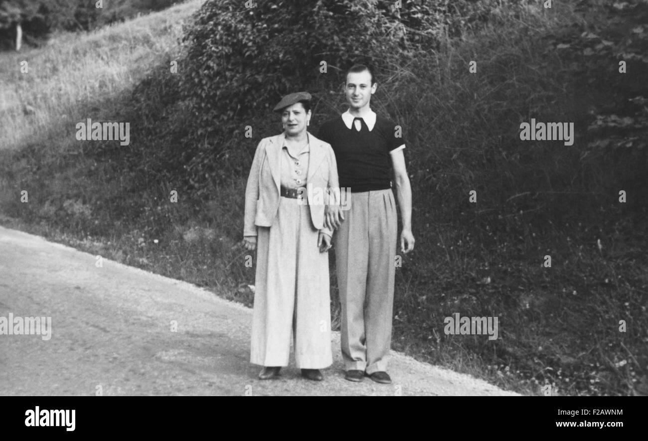 Madame Helena Rubenstein und ihr ältester Sohn, Roy Titus, 1937. Sie ...