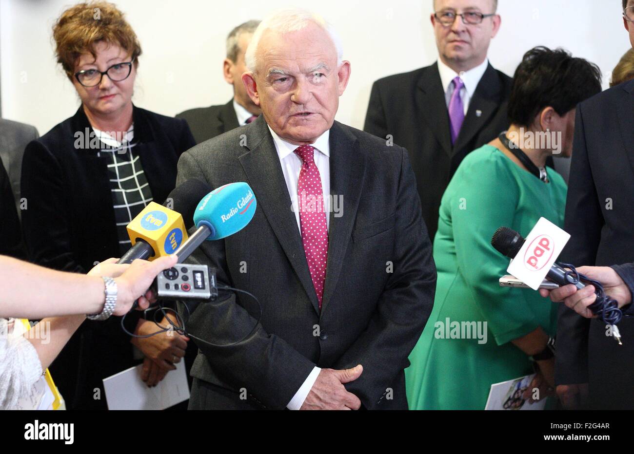 Gdynia, Polen 18. September 2015 Linksbündnis (SLD) Führer Leszek Miller Kandidaten bei den ...