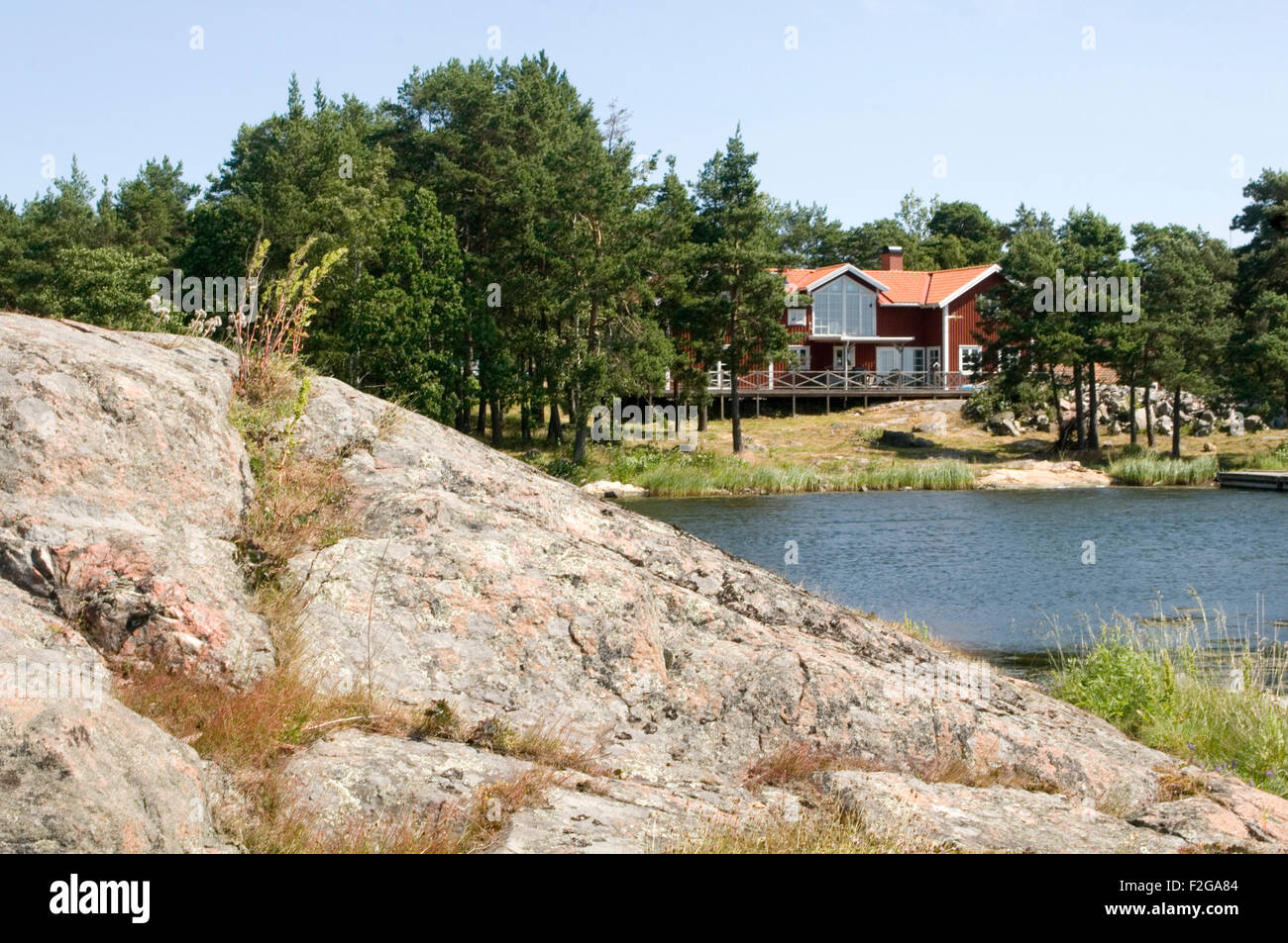 Granite Rock rockt Schweden Schwedische Osten Ostküste Linie Küste ...