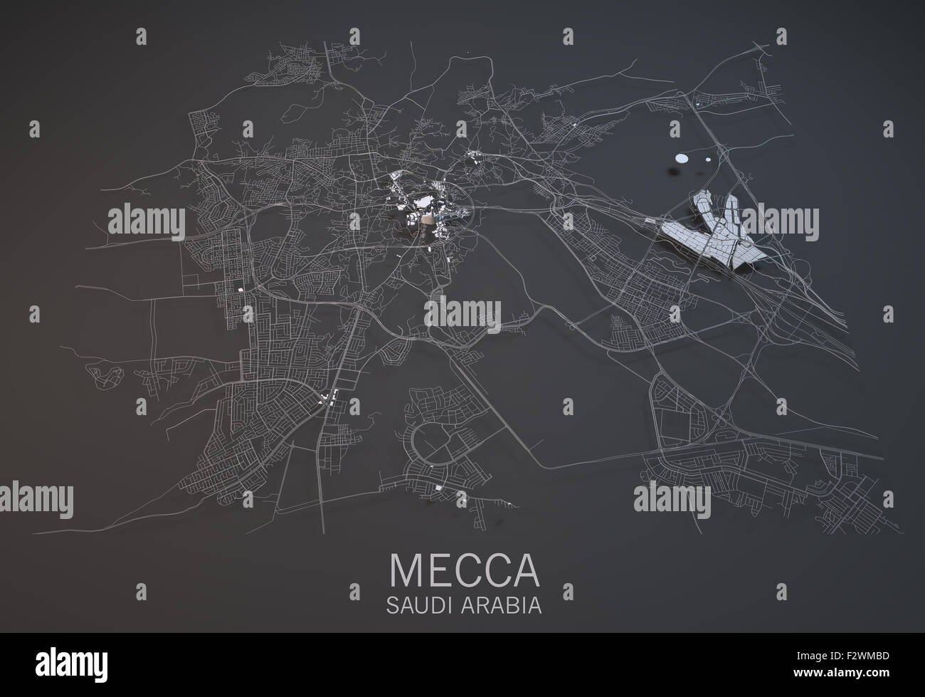 Map of mecca satellite view map -Fotos und -Bildmaterial in hoher ...