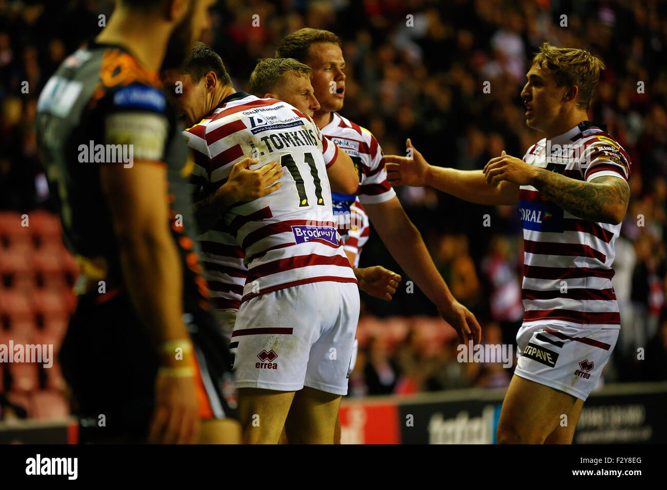 Wigan, England. 25. Sep 2015. Super League Super Eights. Wigan gegen ...