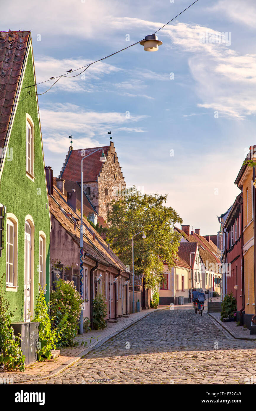 Bild von traditionellen Stadthäusern in Simrishamn, Schweden. Leicht ...