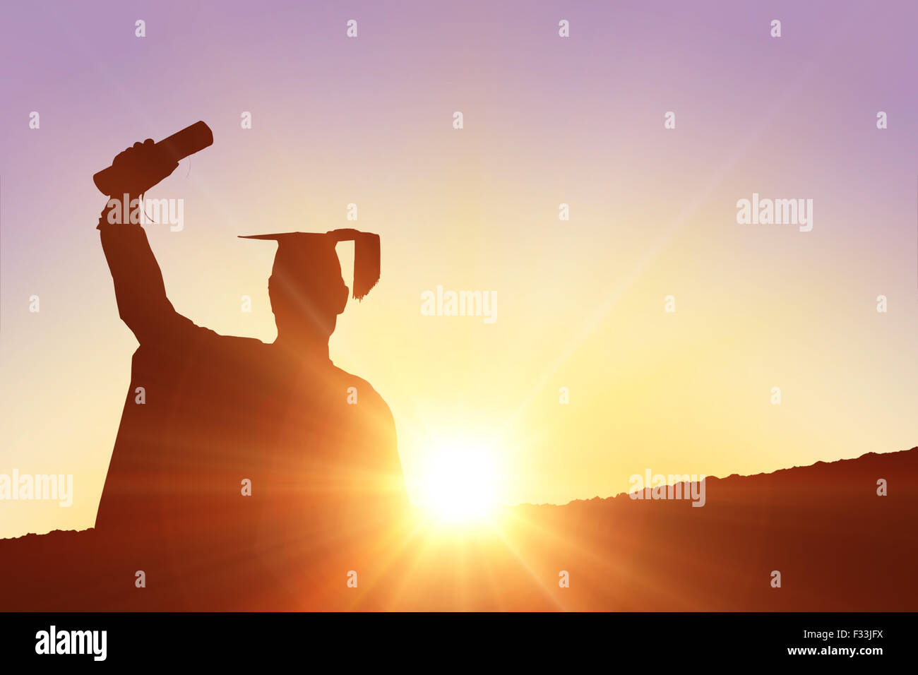 Zusammengesetztes Bild der Silhouette der Absolvent Stockfotografie - Alamy