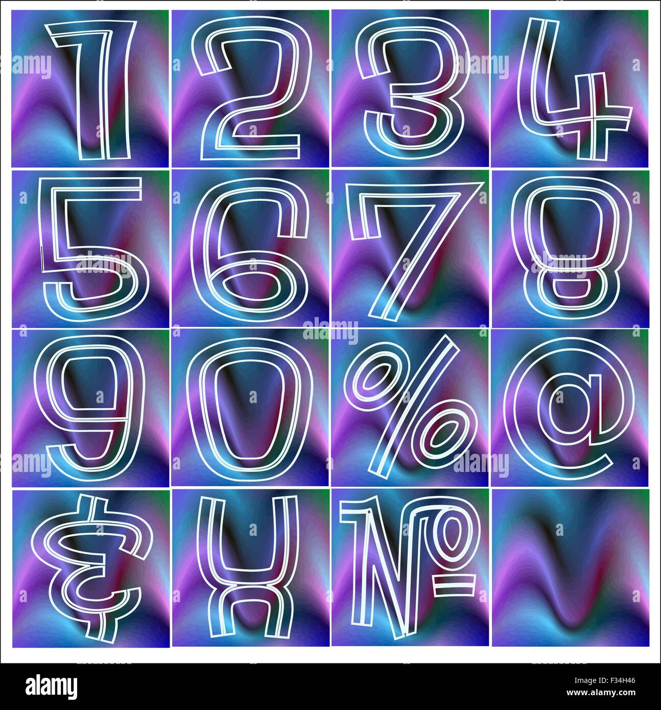 ABC Alphabet Zahlen Schrift design Stock-Vektorgrafik - Alamy