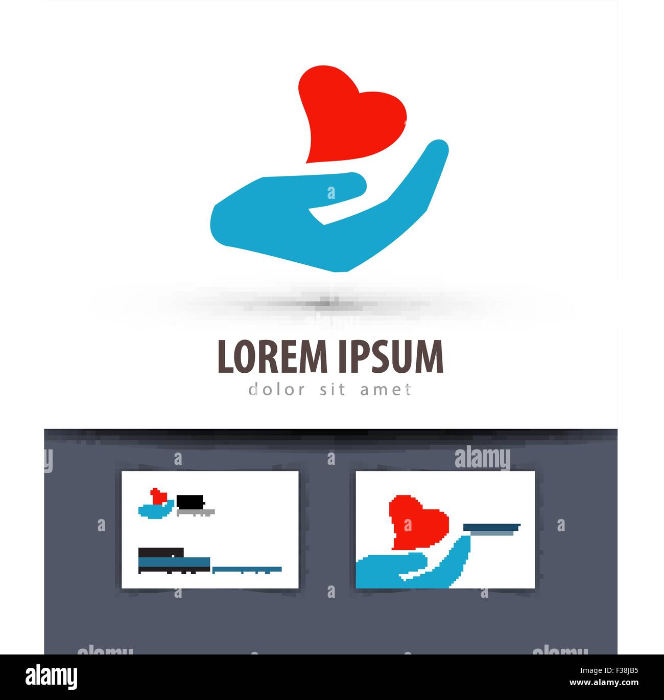 lieben Sie Vektor-Logo-Design-Vorlage. Herz oder Charity-Symbol Stock ...