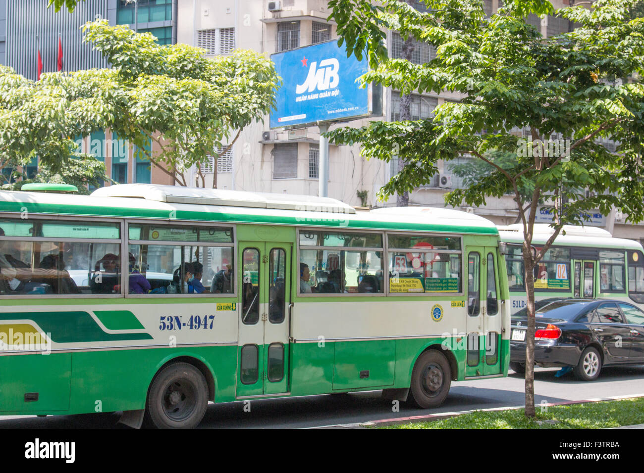 öffentliche Verkehrsmittel Bus Busse in Ho-Chi-Minh-Stadtzentrum ...