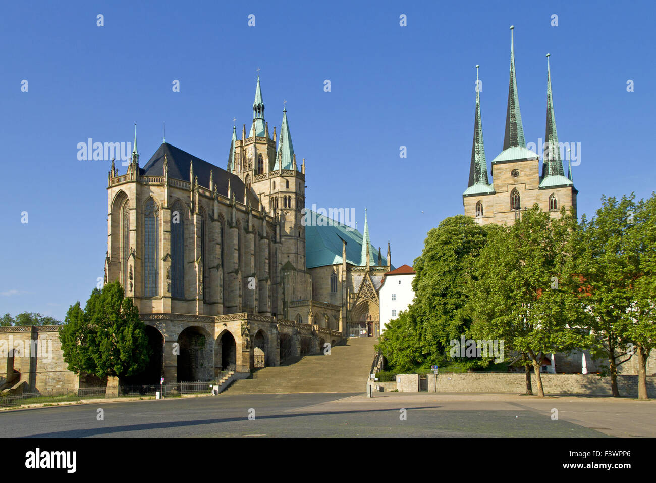 Domplatz in Erfurt Stockfotografie - Alamy