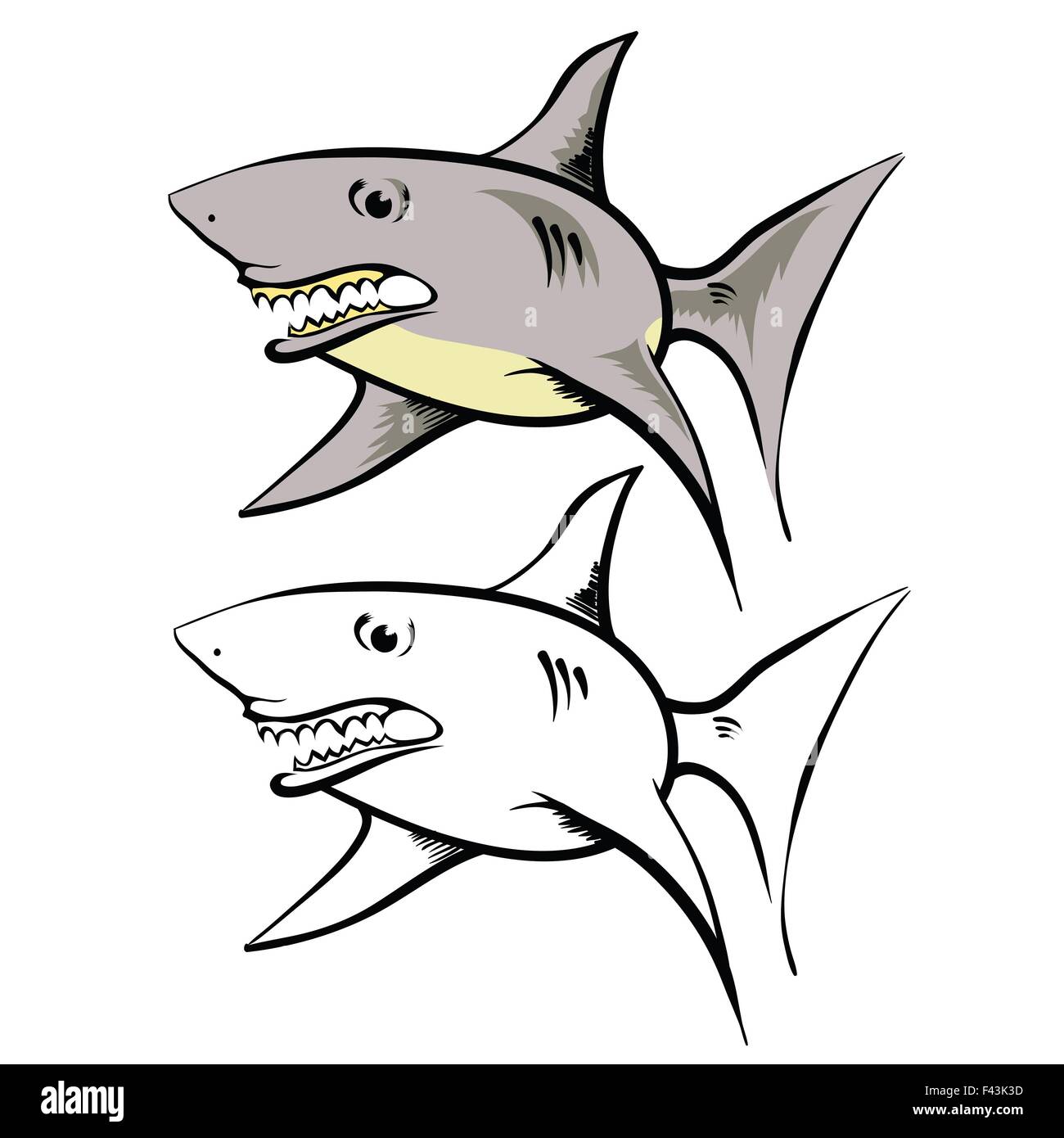 Shark cartoon illustration Ausgeschnittene Stockfotos und -bilder - Alamy