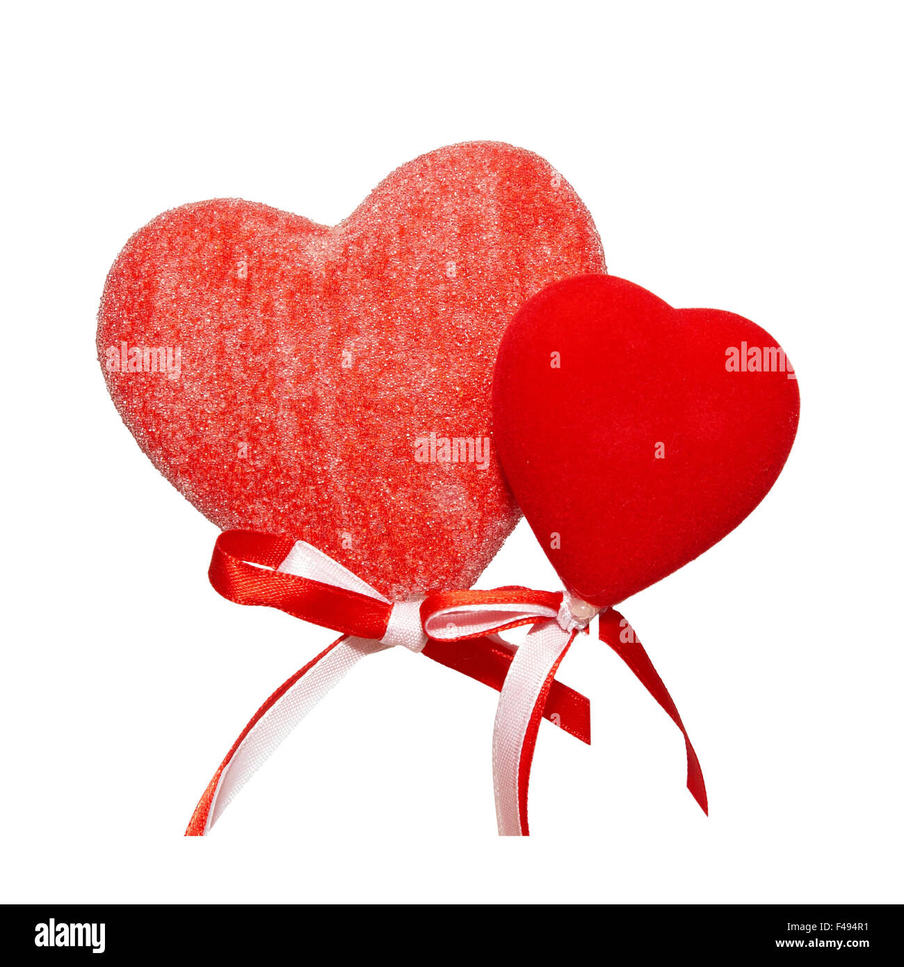 Zwei rote herzen auf weißem hintergrund -Fotos und -Bildmaterial in ...