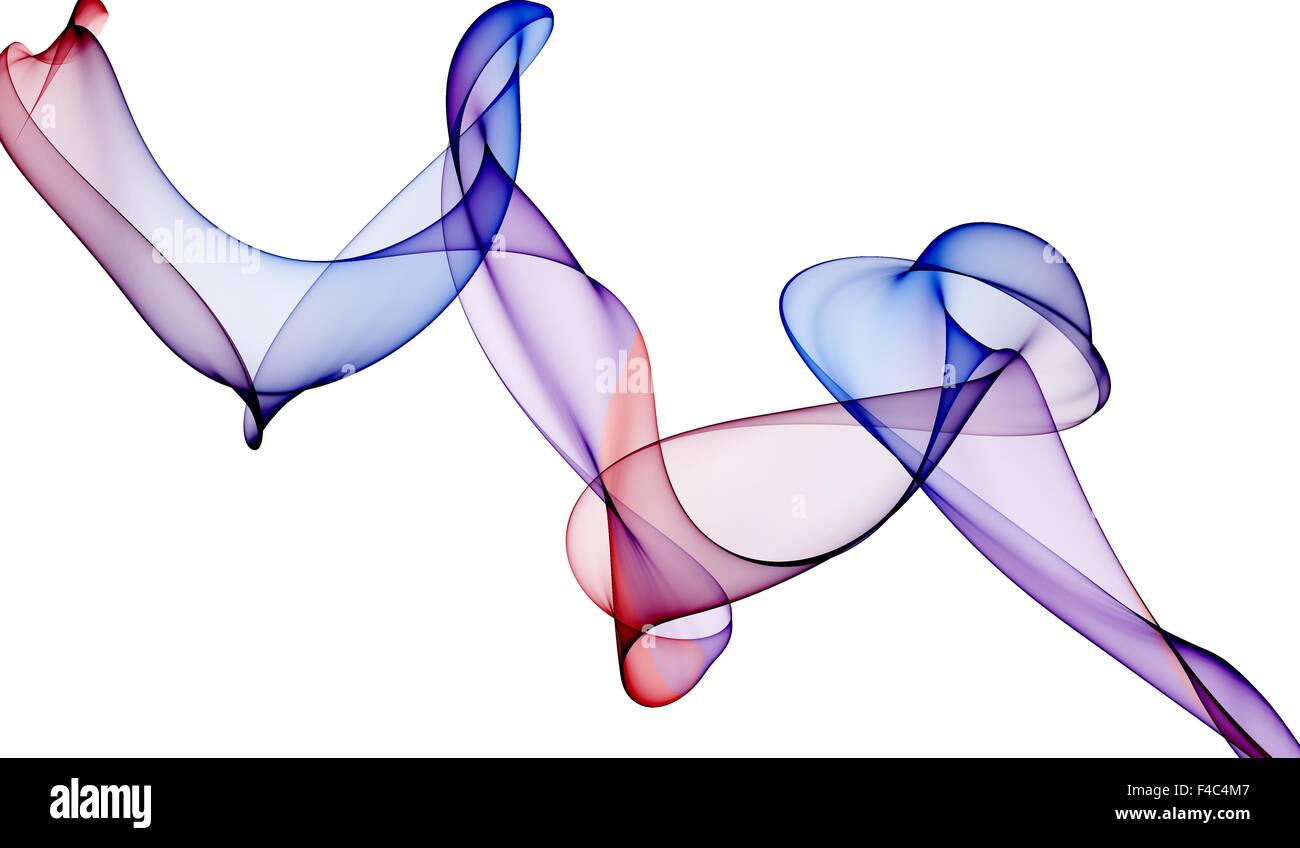 Gebogene Linie von Tinte in Wasser Stockfotografie - Alamy