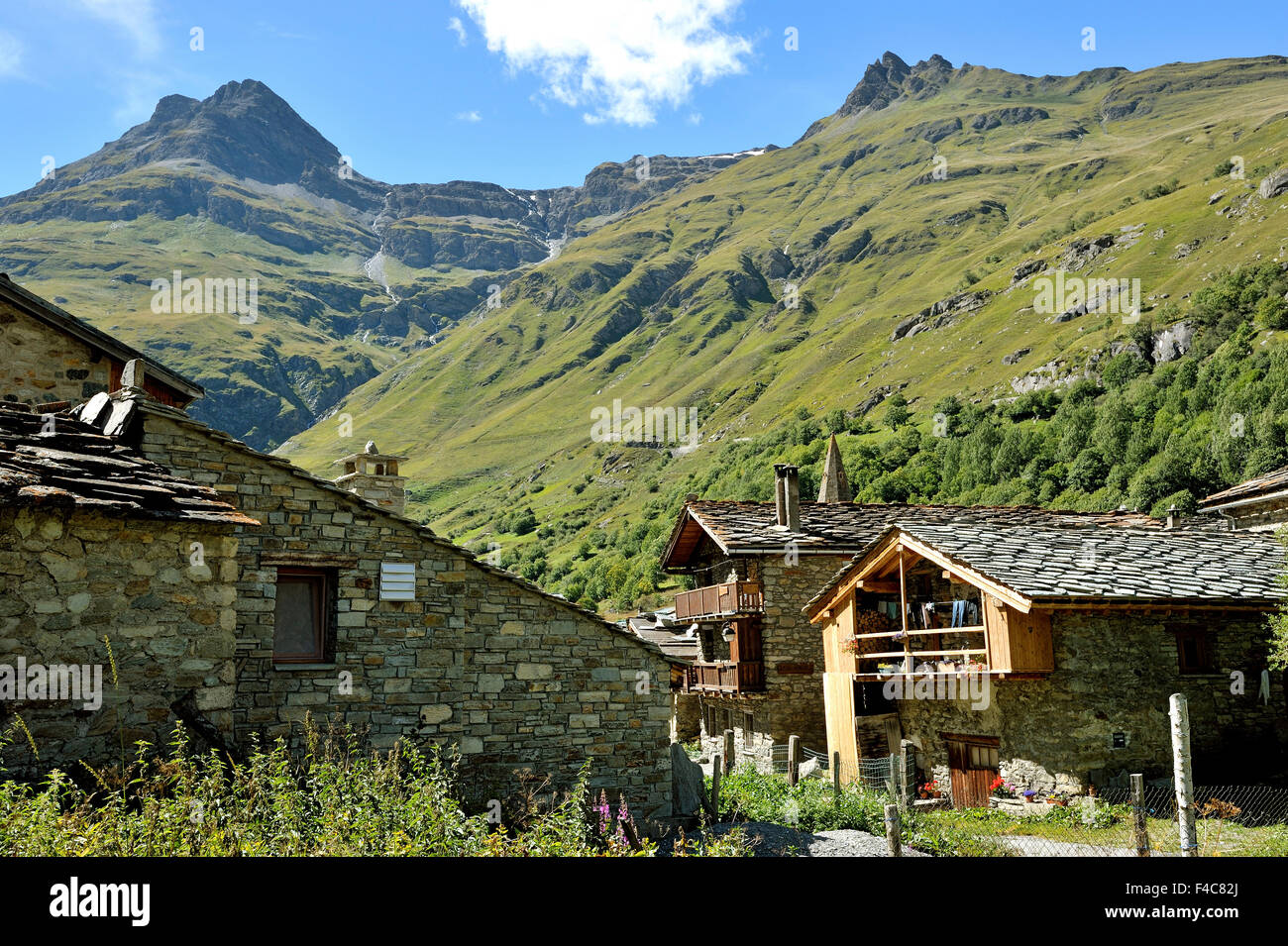 Dorf Bonneval-Sur-Arc, Französische Alpen, Frankreich, Route des ...